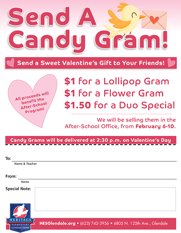 Candy Grams For Valentine s Day Heritage Elementary Schools Glendale 